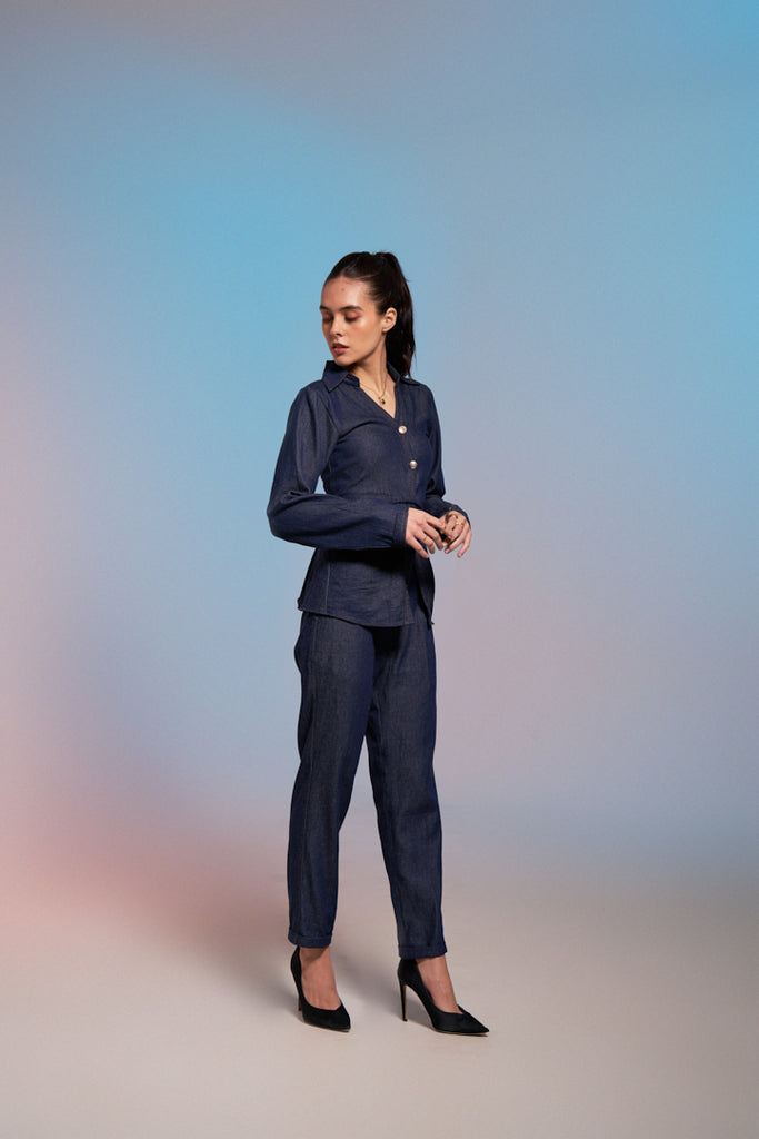 Ladies Office Blue Denim Co-ord set – The Ambition Collective