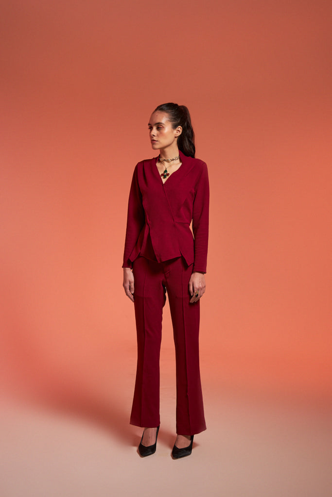 Red Women's Office Elegant Co-ord set – The Ambition Collective