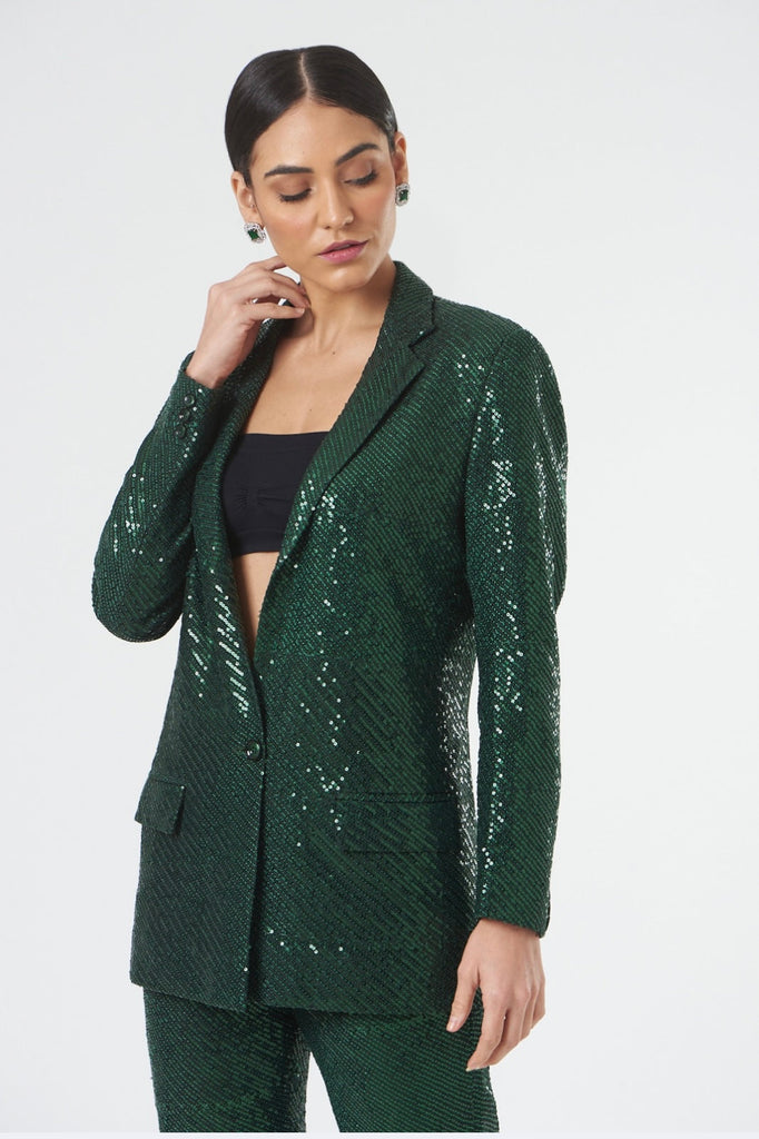 Women's Office Party Green Sequin Suit – The Ambition Collective