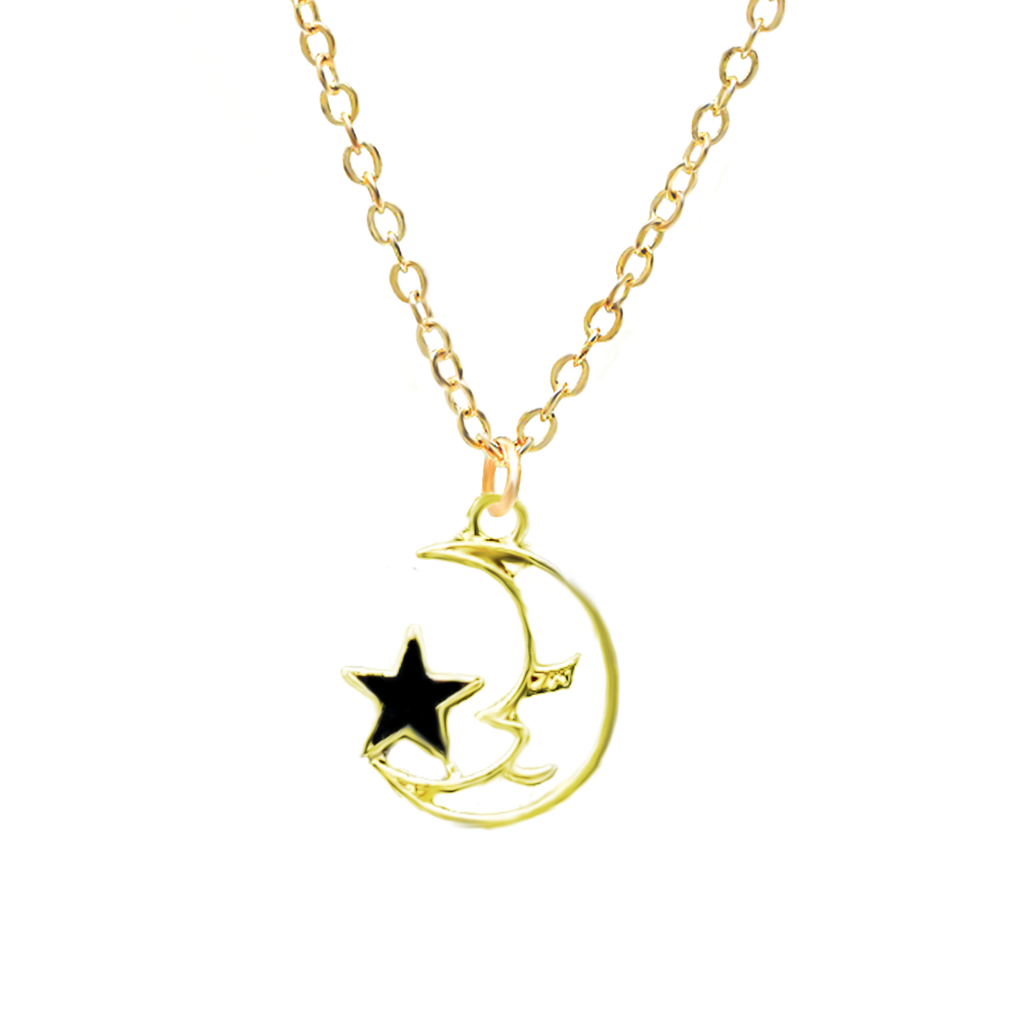 Y2K Charm Pendant - Moon & Star - Black – The Ambition Collective